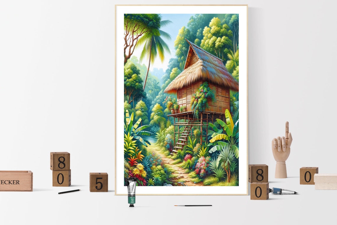 Bahay Kubo | AI Generated Art, Traditional Philippine House, Printable ...