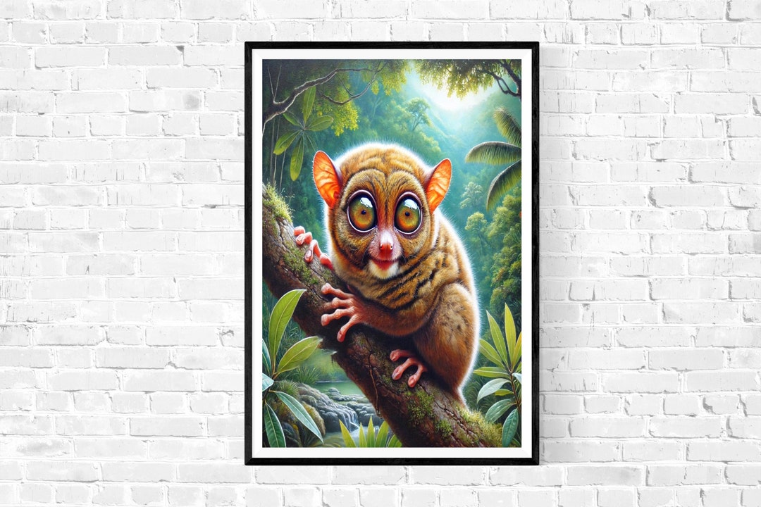 Enigmatic Tarsier Wall Art- Whimsical Animal Art for Home Decor, AI ...