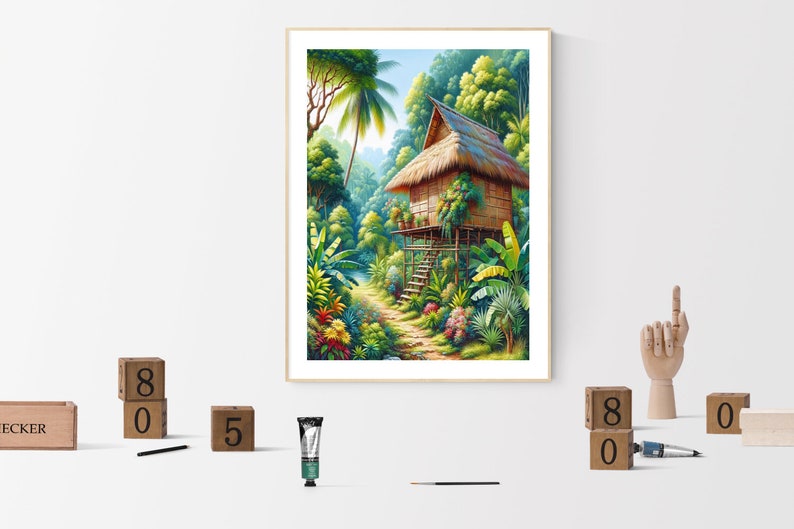 Bahay Kubo | AI Generated Art, Traditional Philippine House, Printable ...