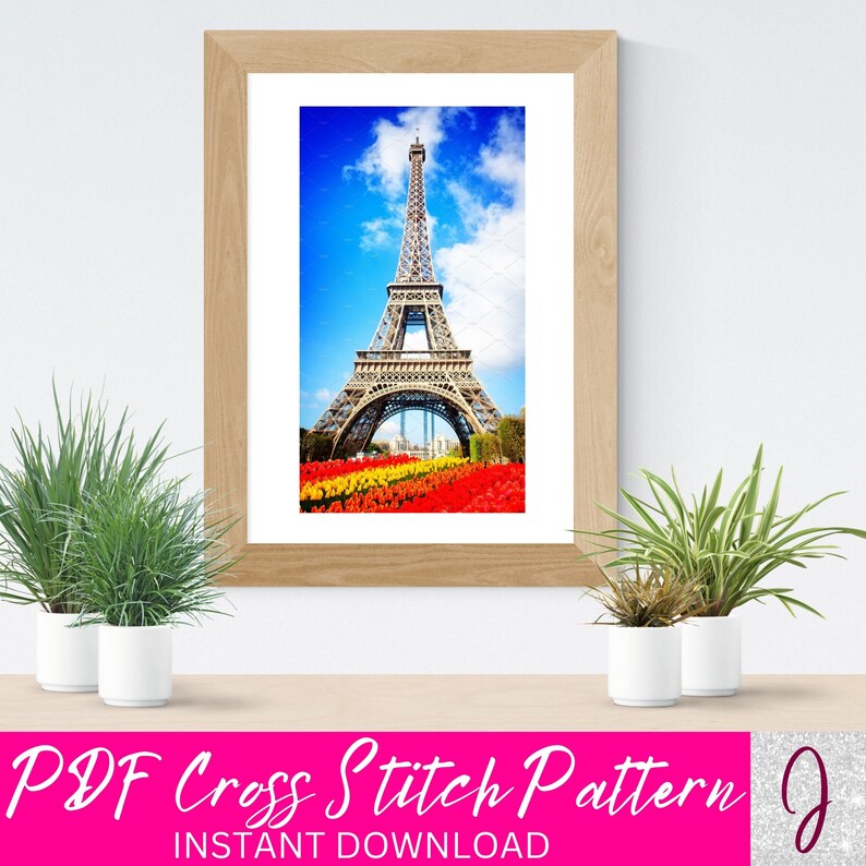 Eiffel Tower Cross Stitch PDF Pattern - Etsy