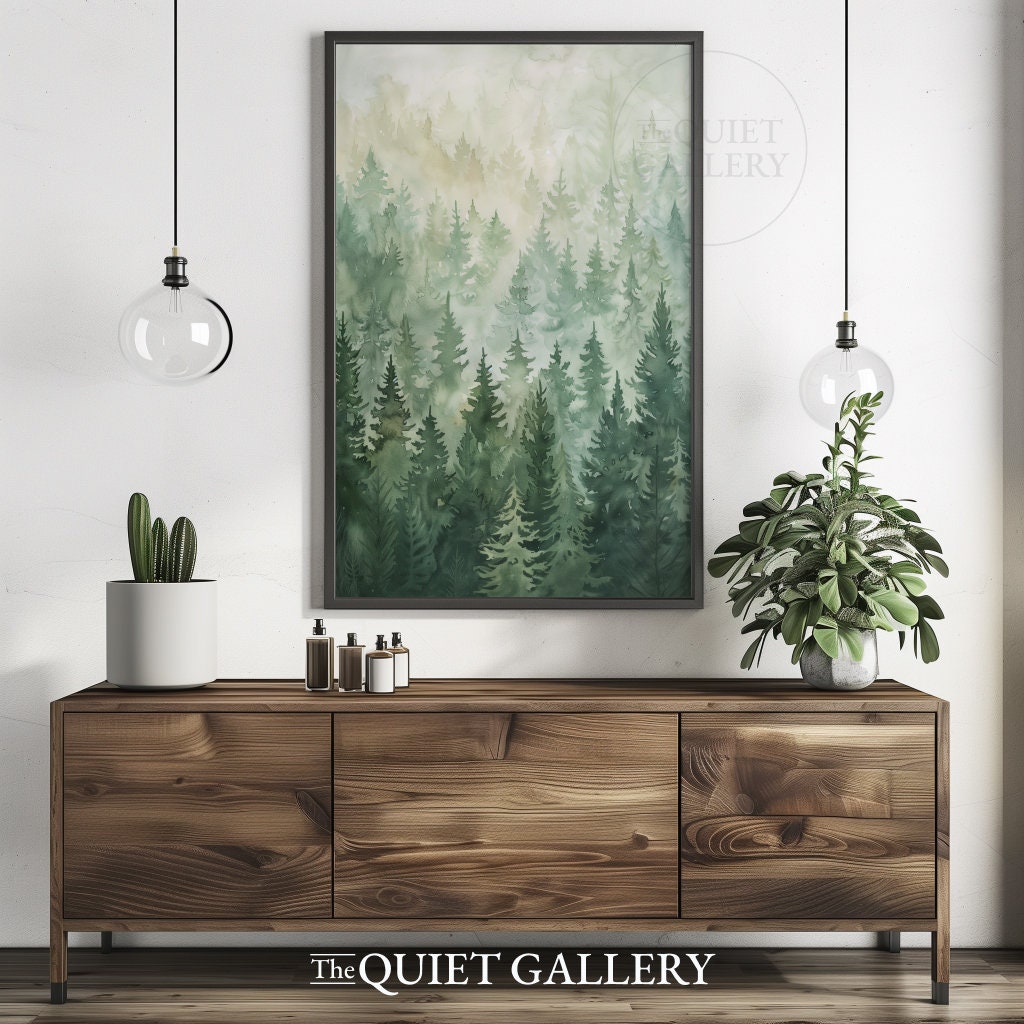 Green Forest Landscape Printable Frame TV Art Digital Download Decor ...