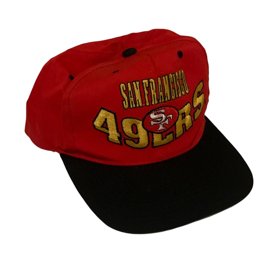 Vintage San Francisco 49ers Forty Niners Red Snapback Football Hat Gold ...