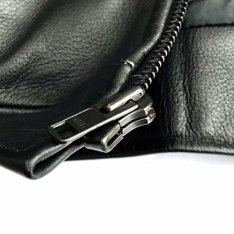 Vintage Genuine Leather Police Jacket Black Heavy 6lb Made in | Etsy