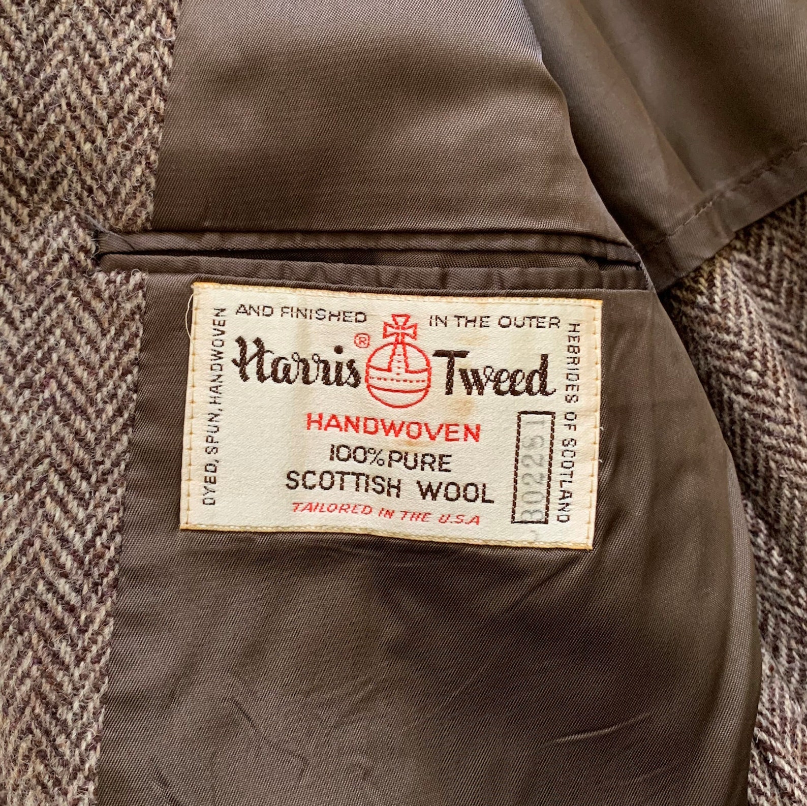 Vintage Harris Tweed Scottish Wool Brown Herringbone Sport Coat Blazer ...