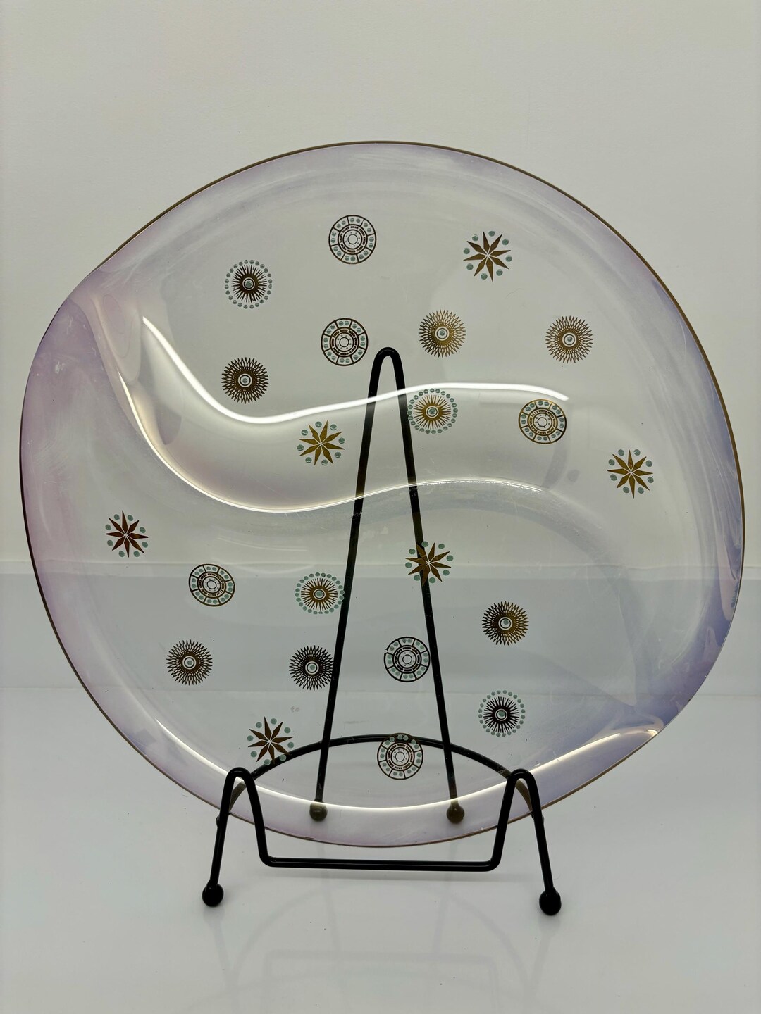 Dorothy Thorpe MCM Divided Glama Glass Tray With Atomic Pattern - Etsy