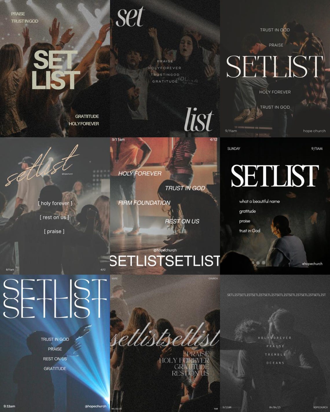 Church Setlist Canva Template – Youth Group Worship Set List Editable ...