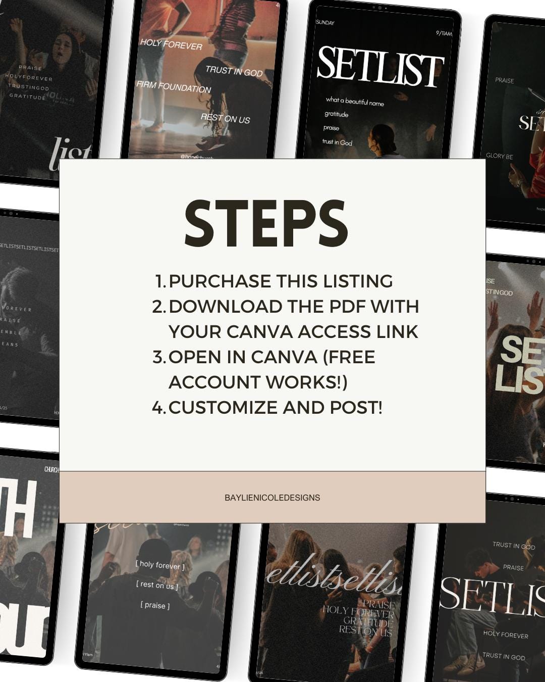Church Setlist Canva Template – Youth Group Worship Set List Editable ...