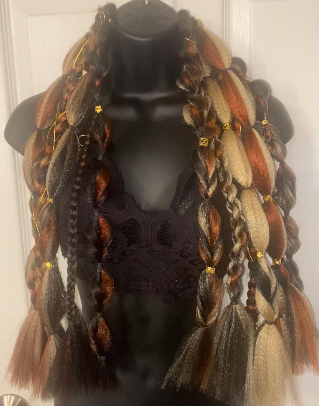 Set of 2 Multi Colored * Calico *braided Hair Extensions *festival ...