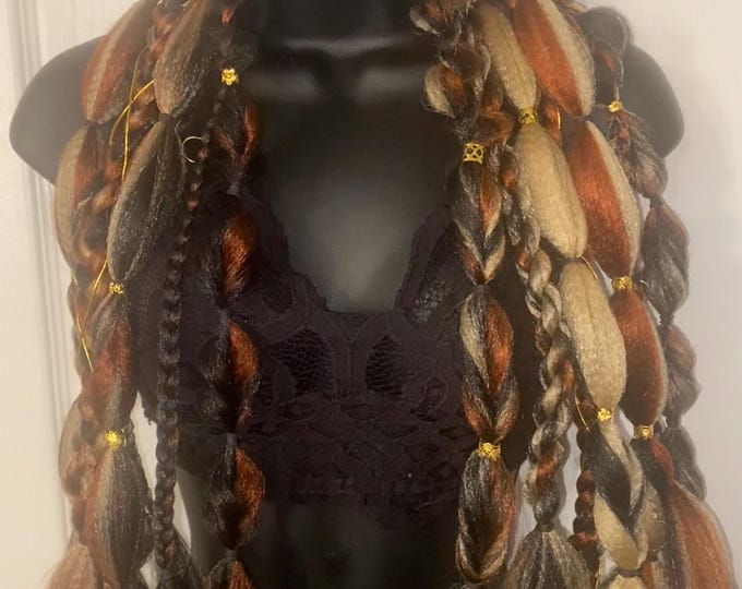 Set of 2 Multi Colored * Calico *braided Hair Extensions *festival ...