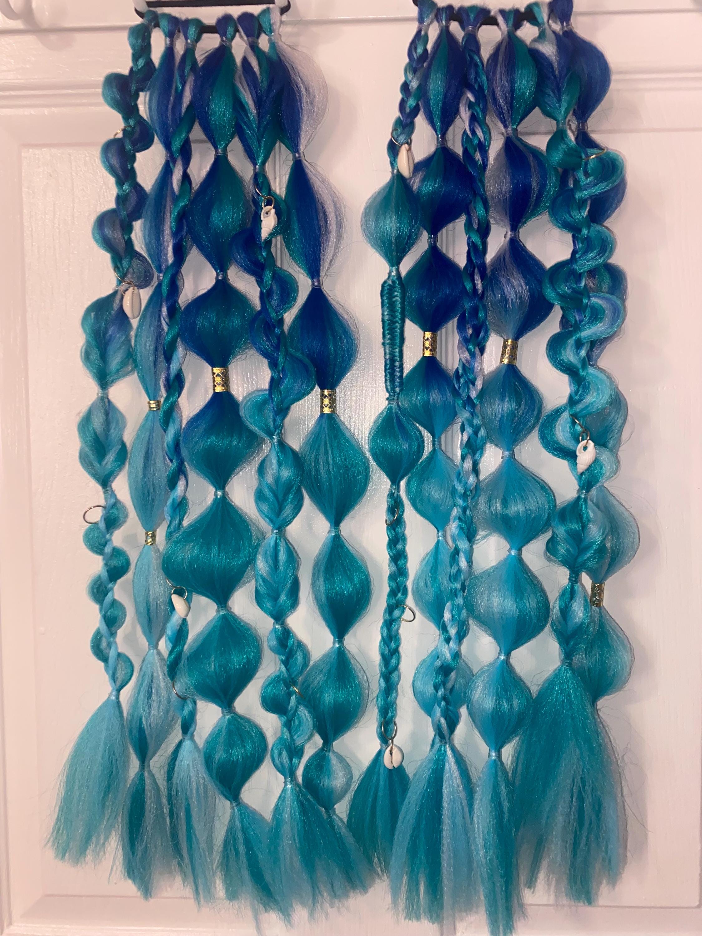Set of 2 Custom *ocean *beach *braided Extensions *festival Braids ...