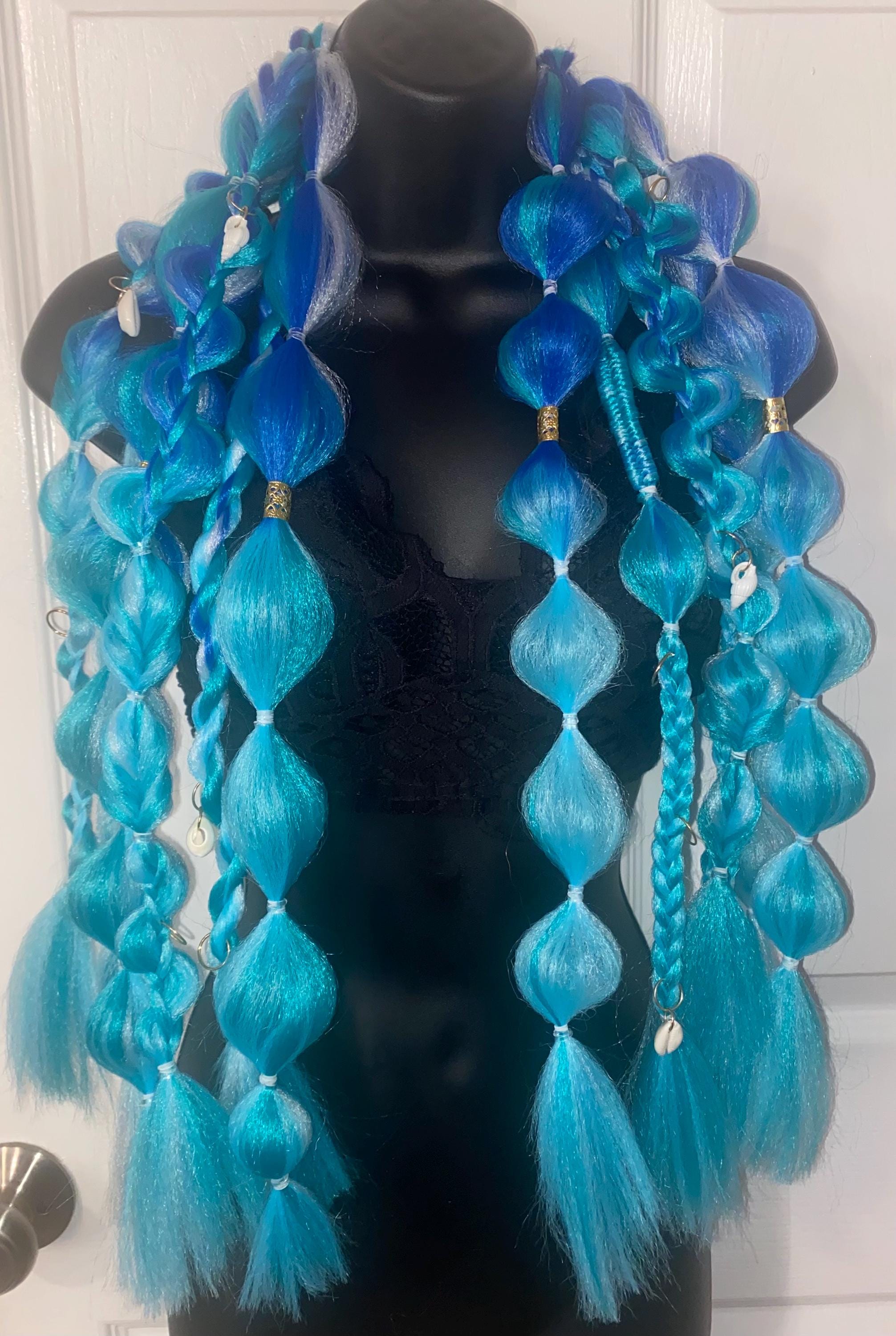 Set of 2 Custom *ocean *beach *braided Extensions *festival Braids ...