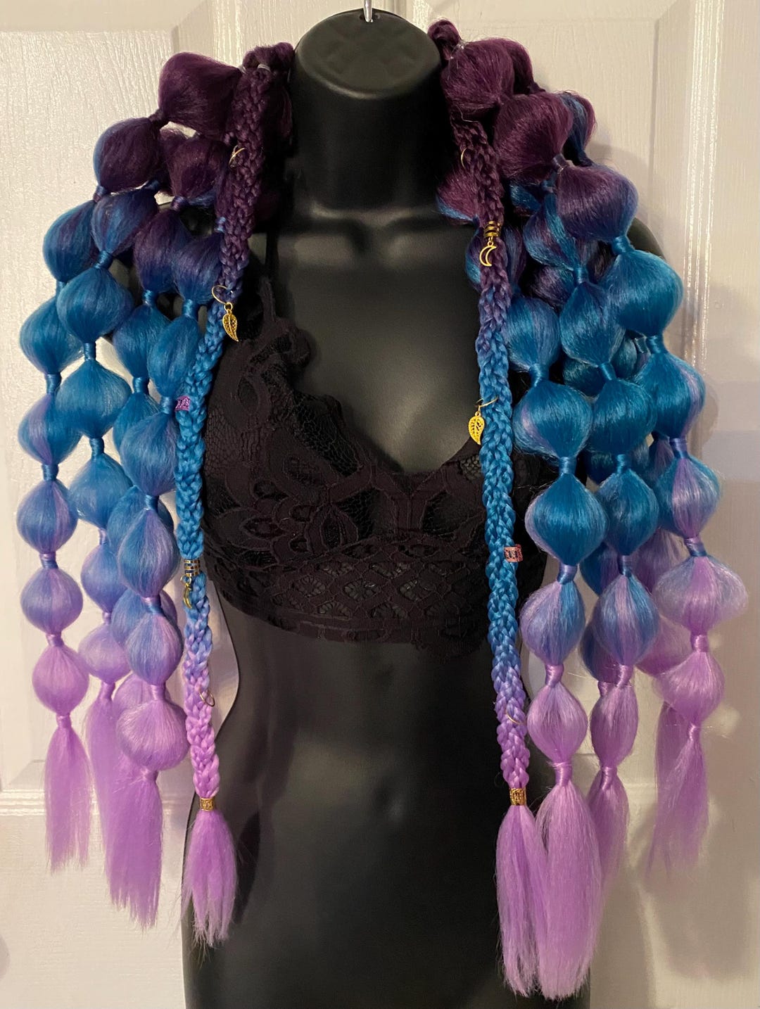 Set of 2 Custom *multi Colored *lisa Frank Inspired *braided Extensions ...