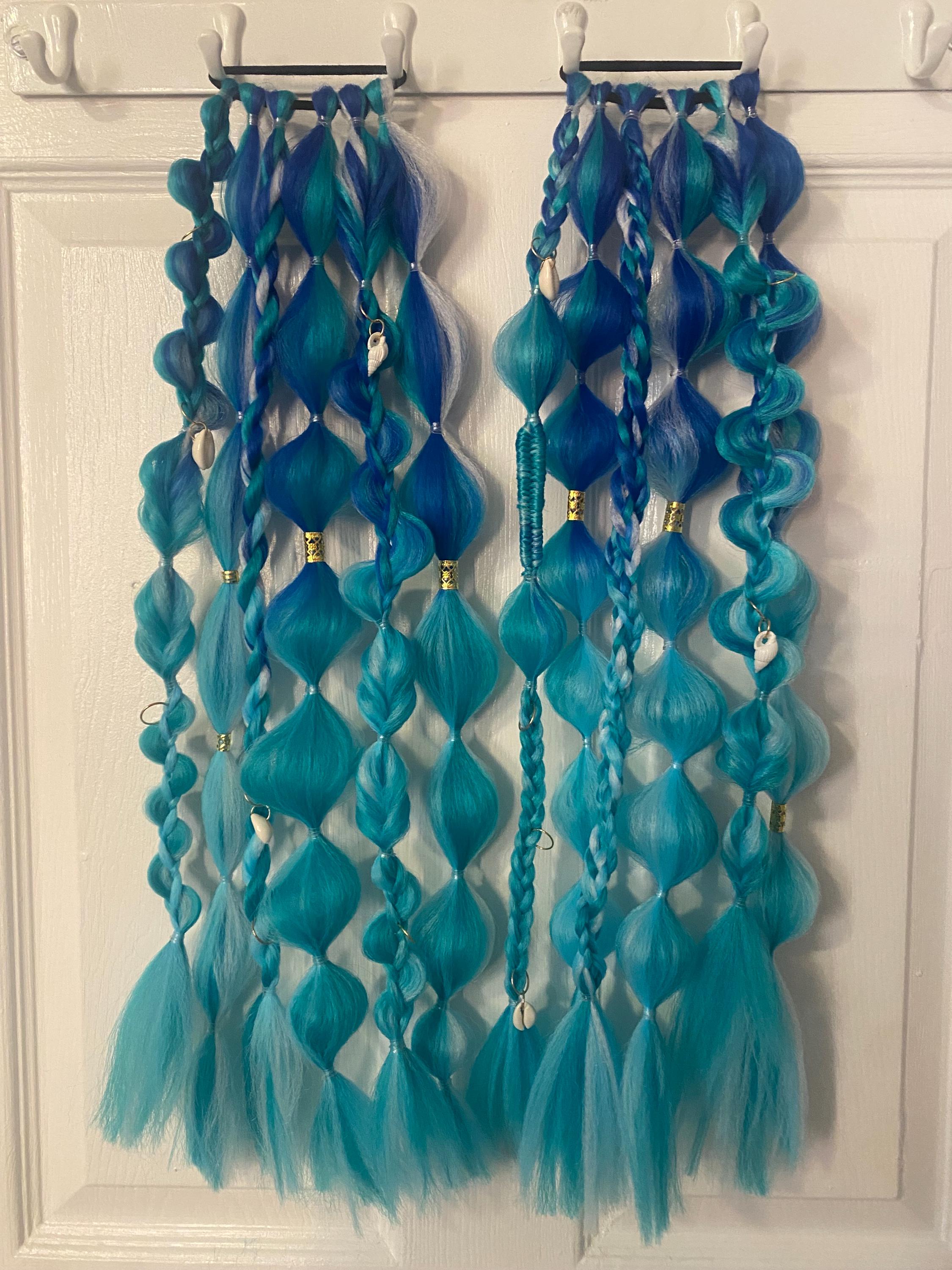 Set of 2 Custom *ocean *beach *braided Extensions *festival Braids ...