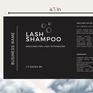 Printable Lash Shampoo Sticker Label Template - Editable PDF for DIY ...