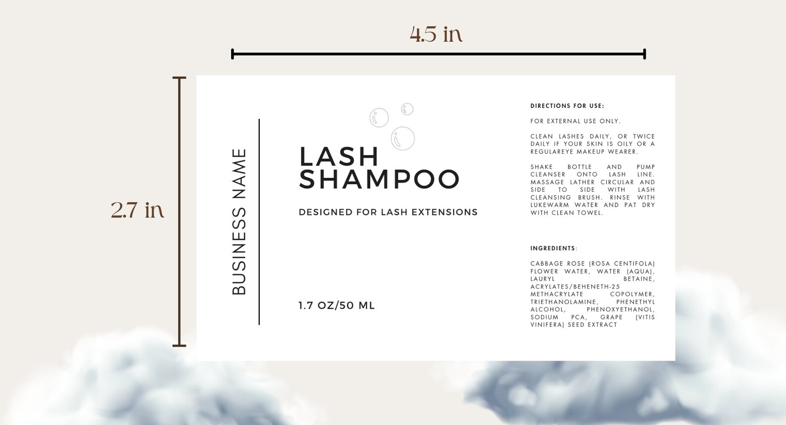 Printable Lash Shampoo Sticker Label Template - Editable PDF for DIY ...