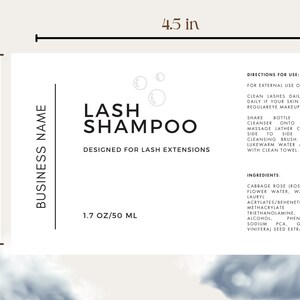 Printable Lash Shampoo Sticker Label Template - Editable PDF for DIY ...