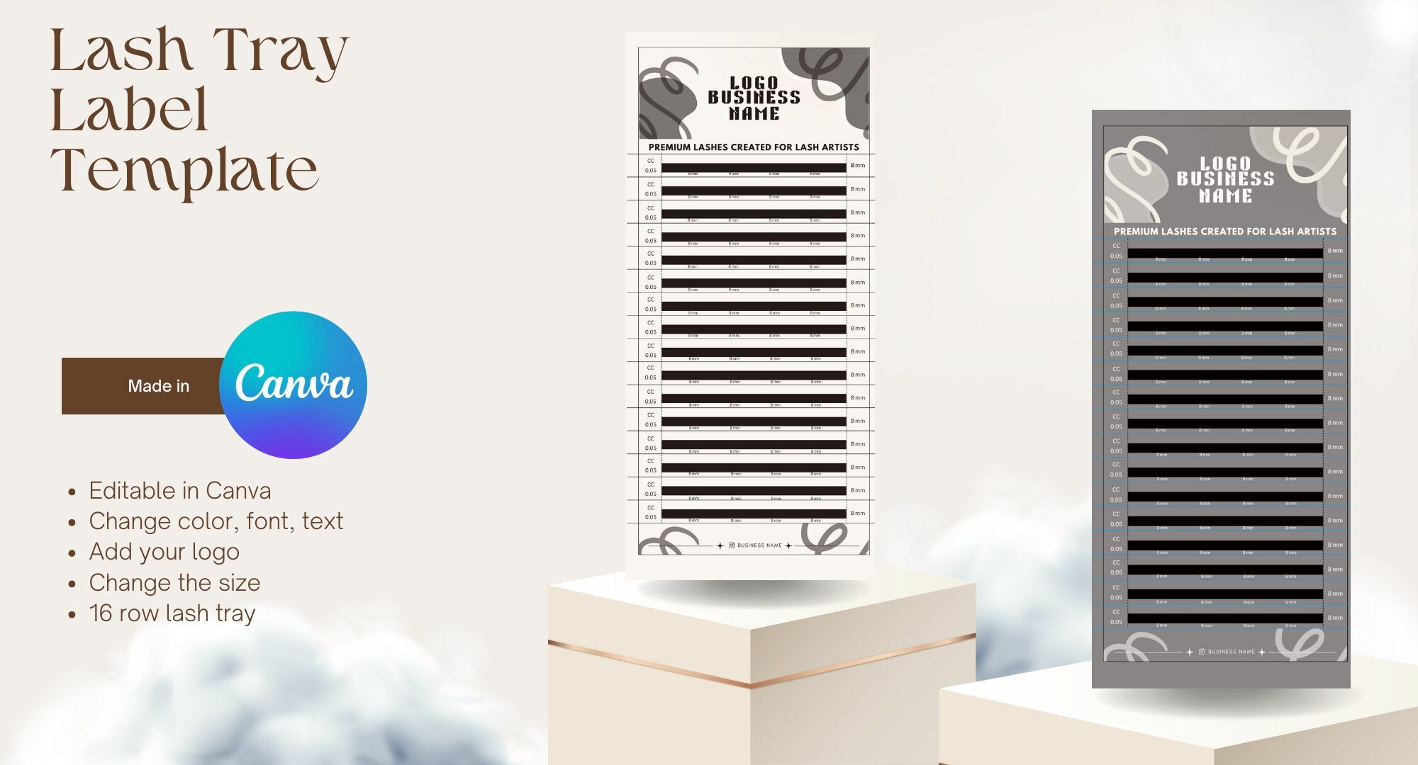 Lash Tray Template, Lash Tray Mockup, Eyelash Digital Mockup , Eyelash ...