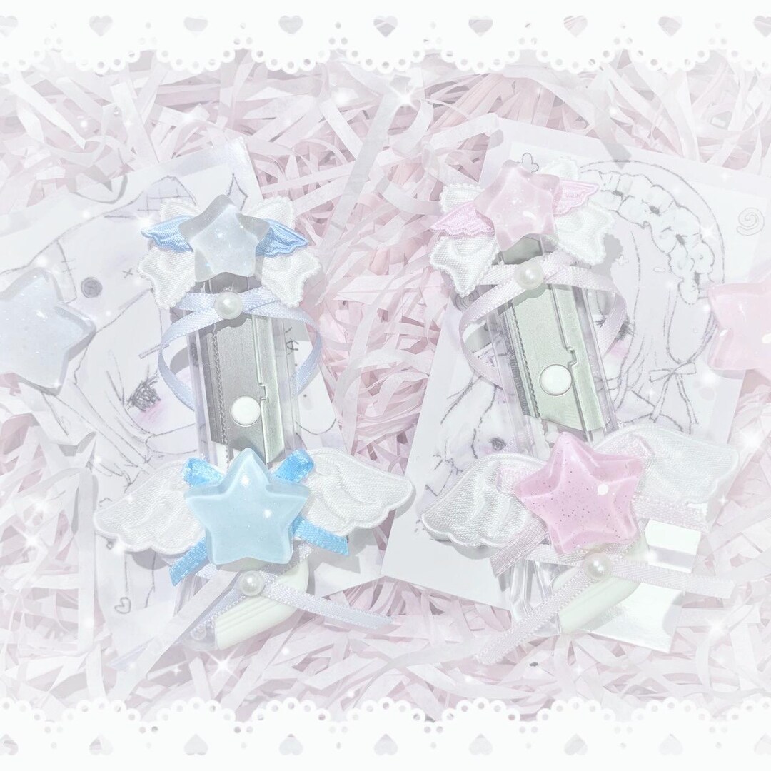 Star Angel Ribbon Kawaii Jirai Kei Deco Utility Knife - Etsy Australia