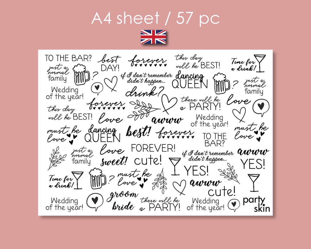 Temporary Wedding Tattoo / Fun Wedding Tattoo / Wedding Party Tattoo ...