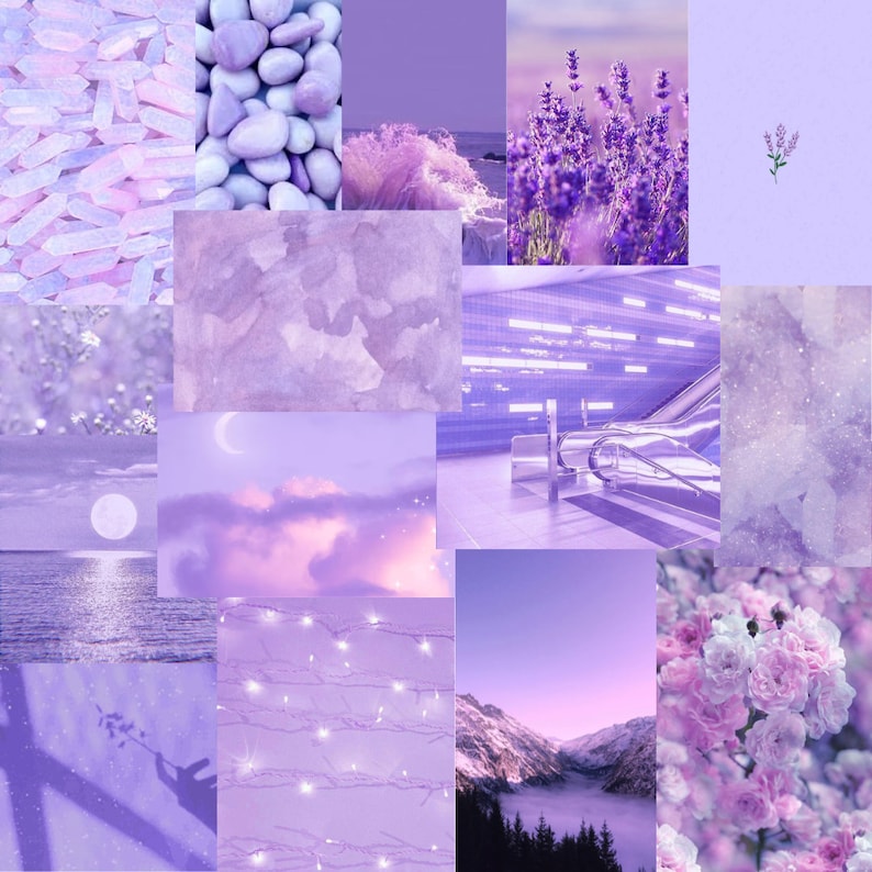Pastel Purple Collage - 50 Light Purple Digital Prints - Lavendar ...