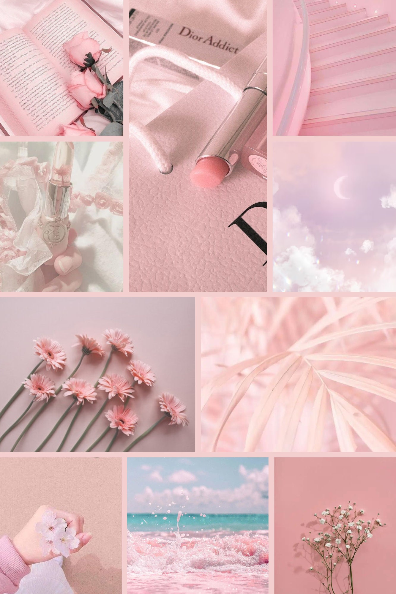 50 Pastel Pink Photo Pack - Baby Pink Digital Prints - Aesthetic Themed ...