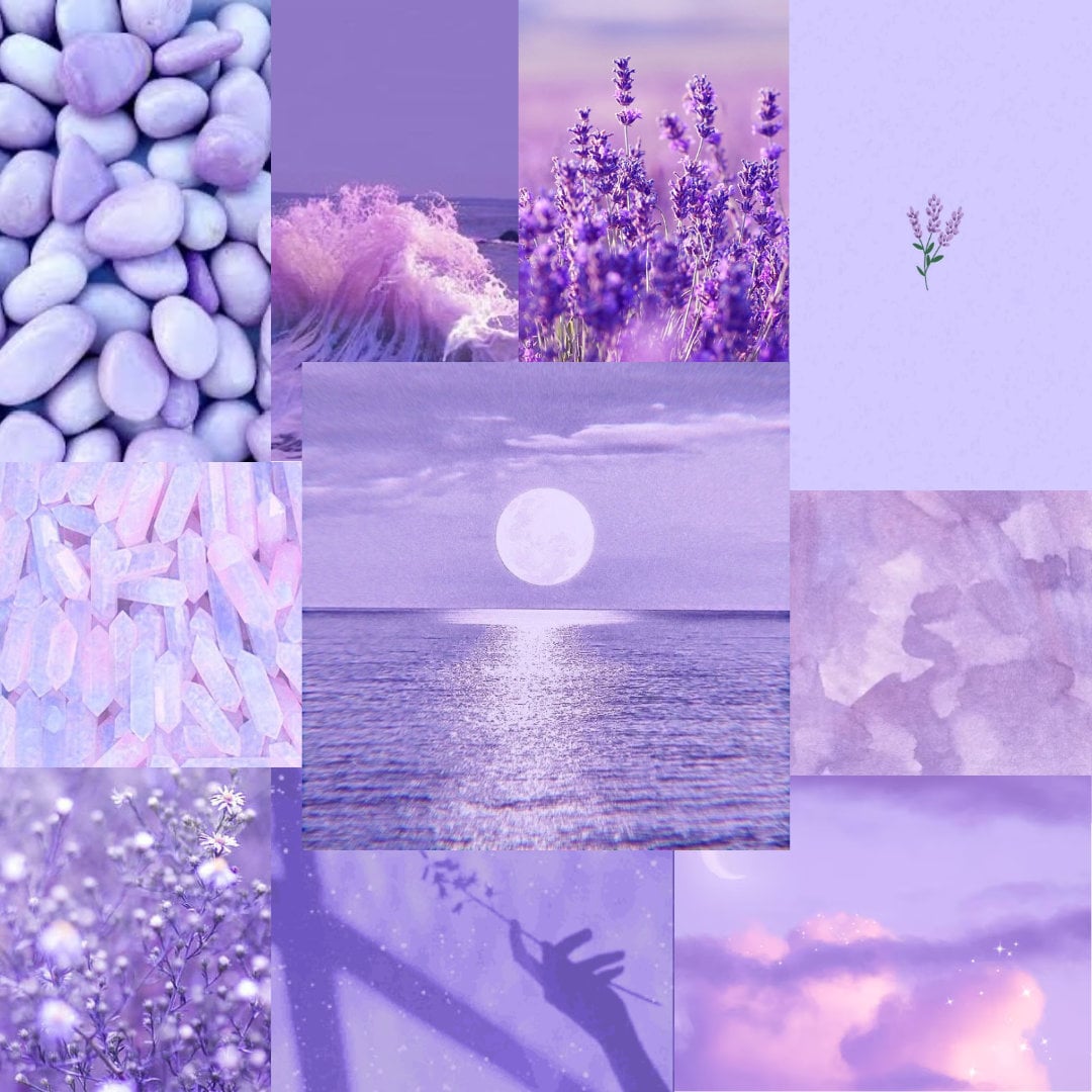 Pastel Purple Collage - 50 Light Purple Digital Prints - Lavendar ...