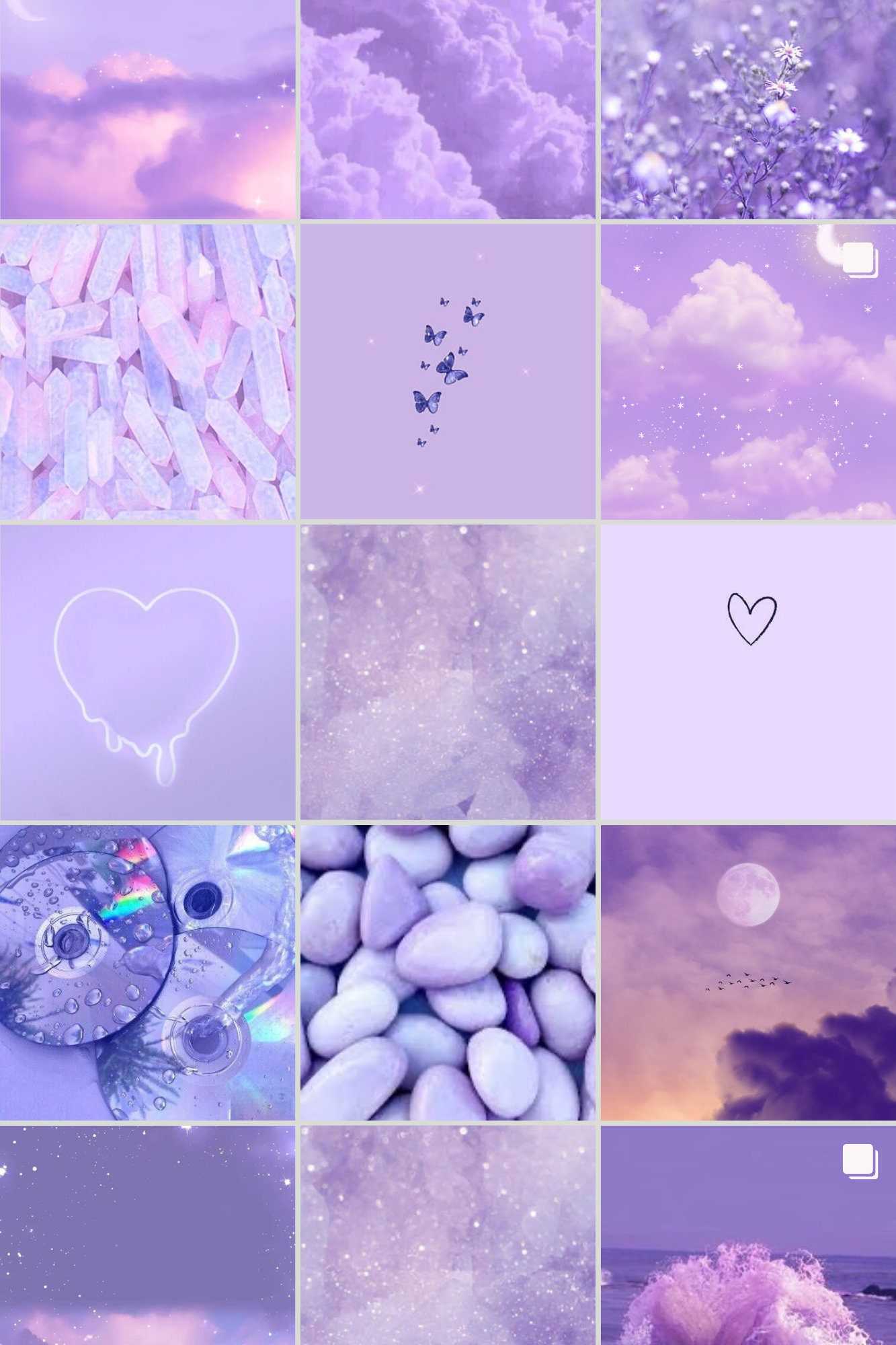 Pastel Purple Collage - 50 Light Purple Digital Prints - Lavendar ...