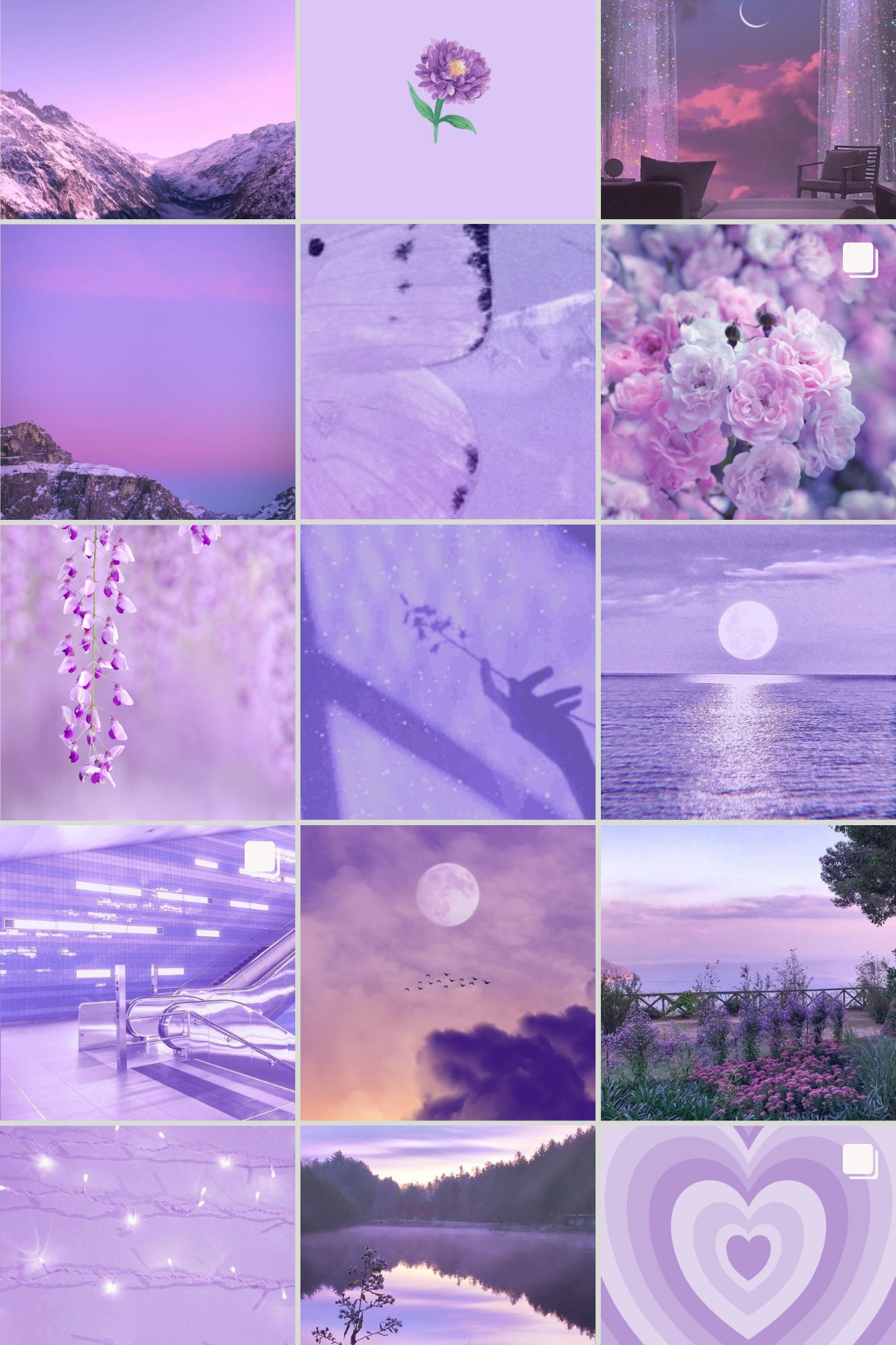 Pastel Purple Collage - 50 Light Purple Digital Prints - Lavendar ...
