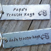 Tractor Keychain, Tractor Gift, Tractor Keyring, Farmer Gift, Silver ...