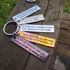 Custom Keychains Lyrics/saying of Your Choice - Etsy