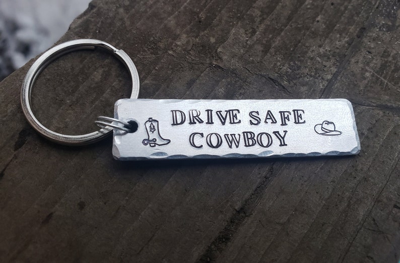 Custom Cowboy Keychain, Saying or Quote of Your Choice - Etsy