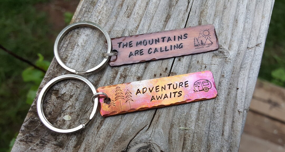 Custom Adventure/outdoor/travel/wanderlust Keychain - Etsy