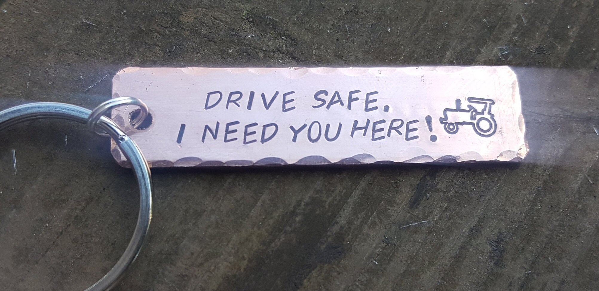 Tractor Keychain Custom Text - Etsy