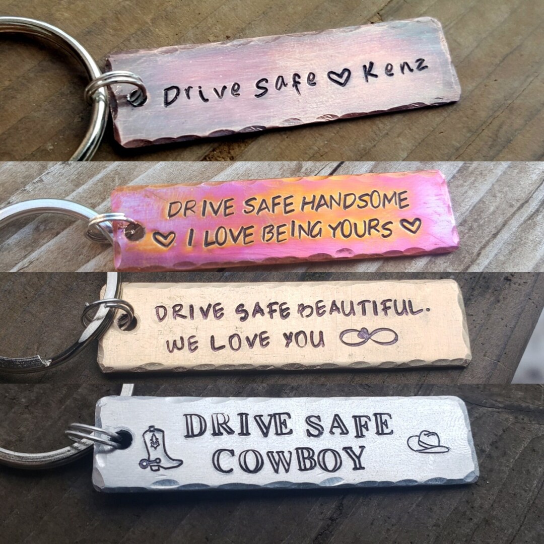 Personalized Drive Safe Keychain. New Drivers Present, Safe Driving ...