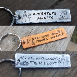 Custom Adventure/outdoor/travel/wanderlust Keychain - Etsy