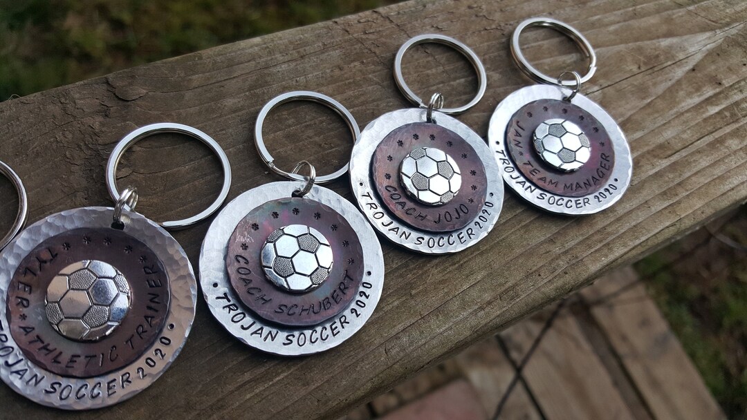 Personalized Soccer Keychains or Necklaces - Etsy