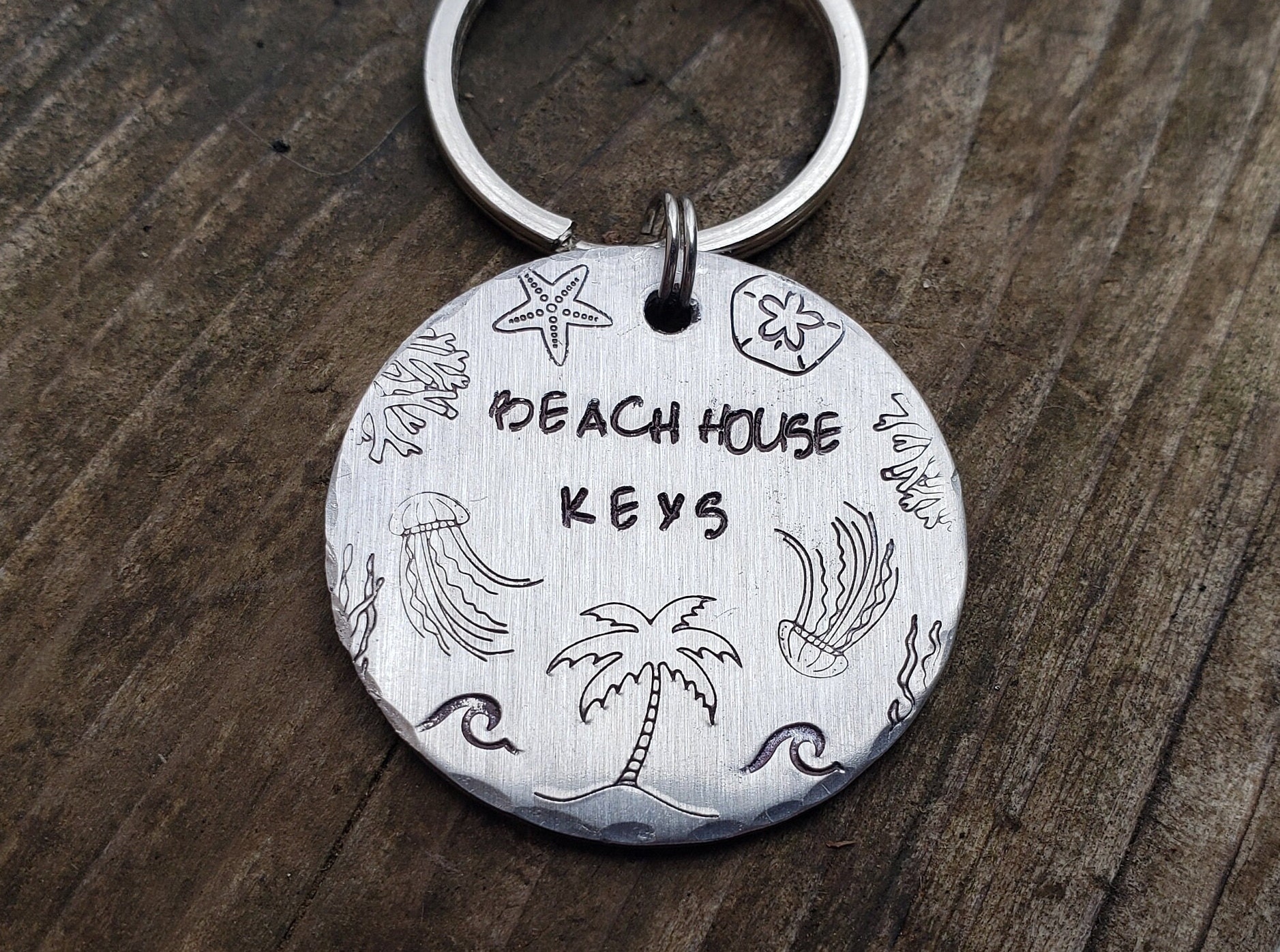 Custom Beach Keychain, Beach House Keys - Etsy