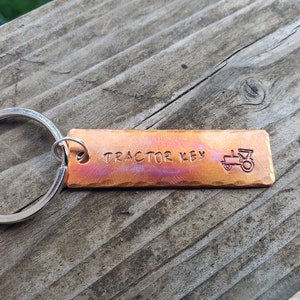 Tractor Keychain Custom Text - Etsy