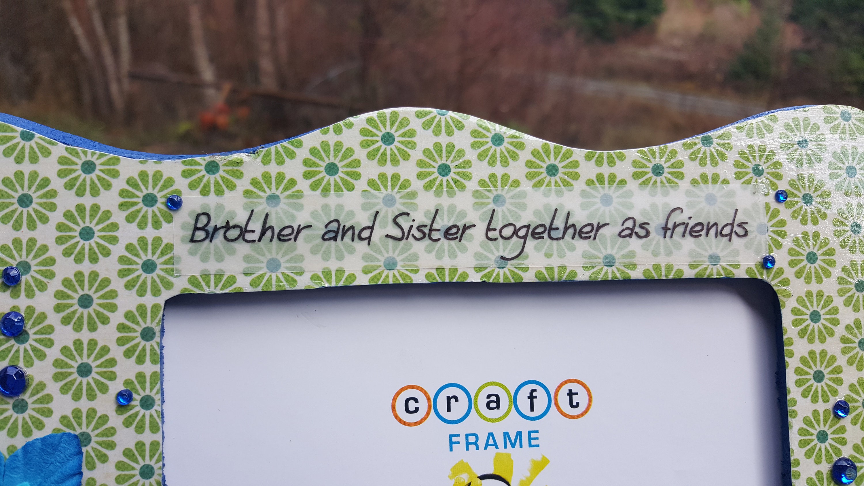 One of a Kind Brother and Sister Frame, Siblings, Floral, Green and ...