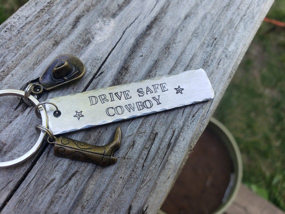 Custom Cowboy Keychain Saying or Quote of Your Choice - Etsy