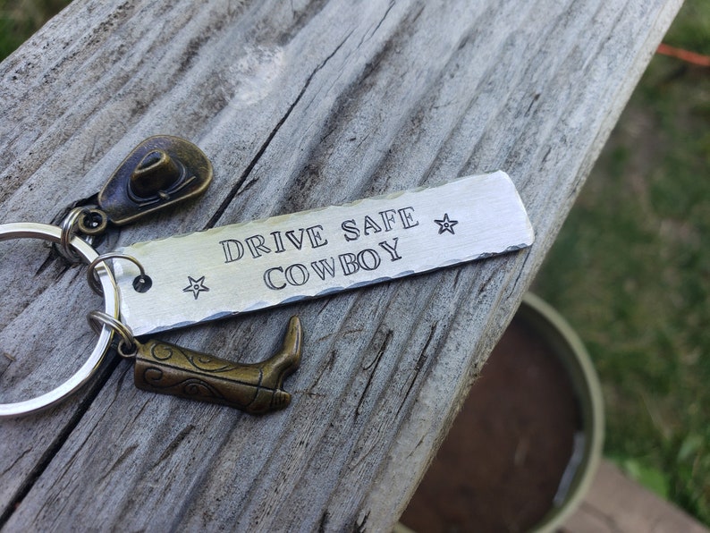 Custom Cowboy Keychain, Saying or Quote of Your Choice - Etsy