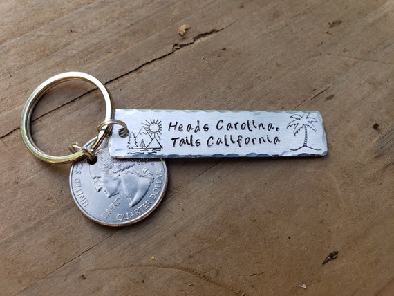 Heads Carolina Tails California Keychains - Etsy