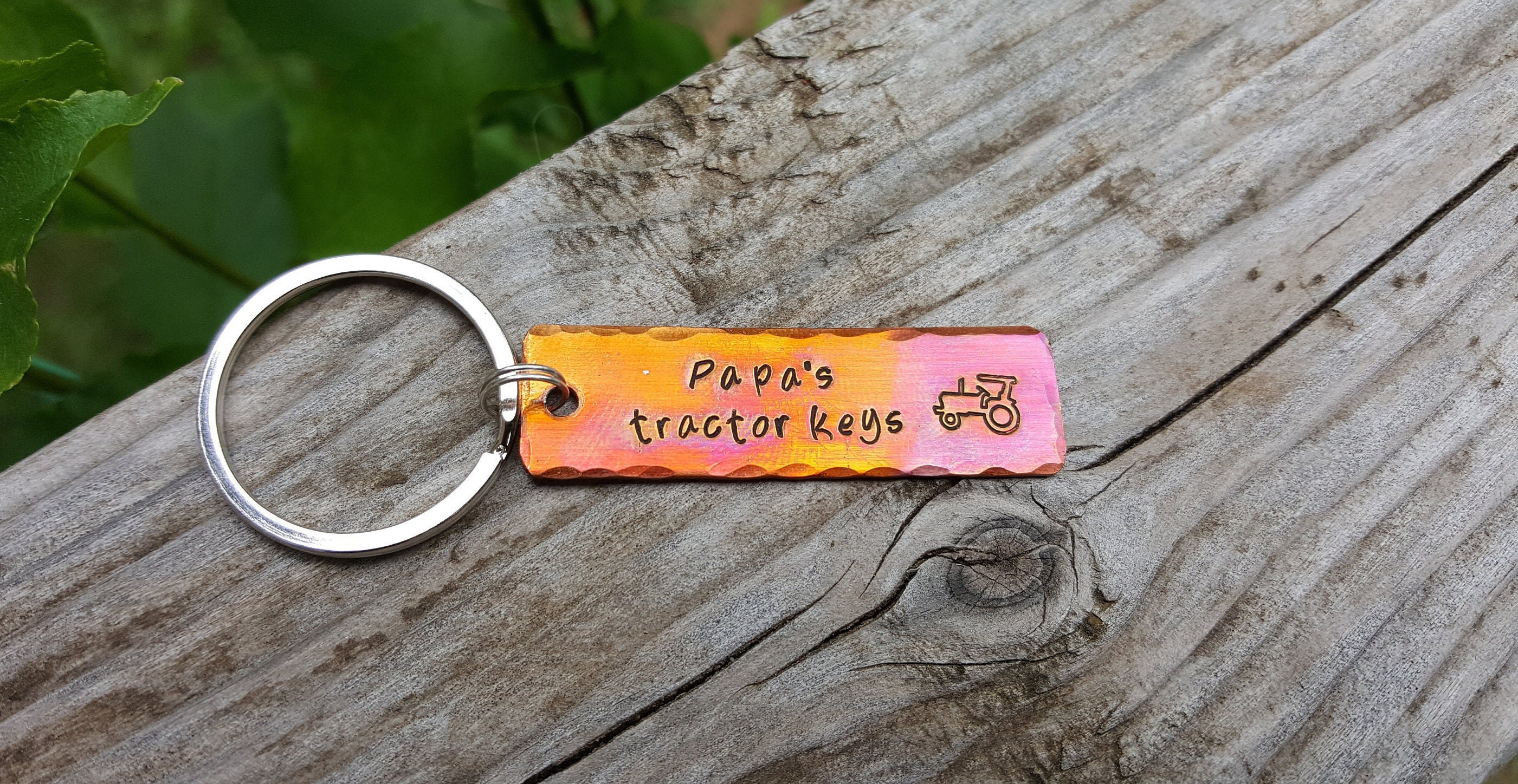 Tractor Keychain Custom Text - Etsy
