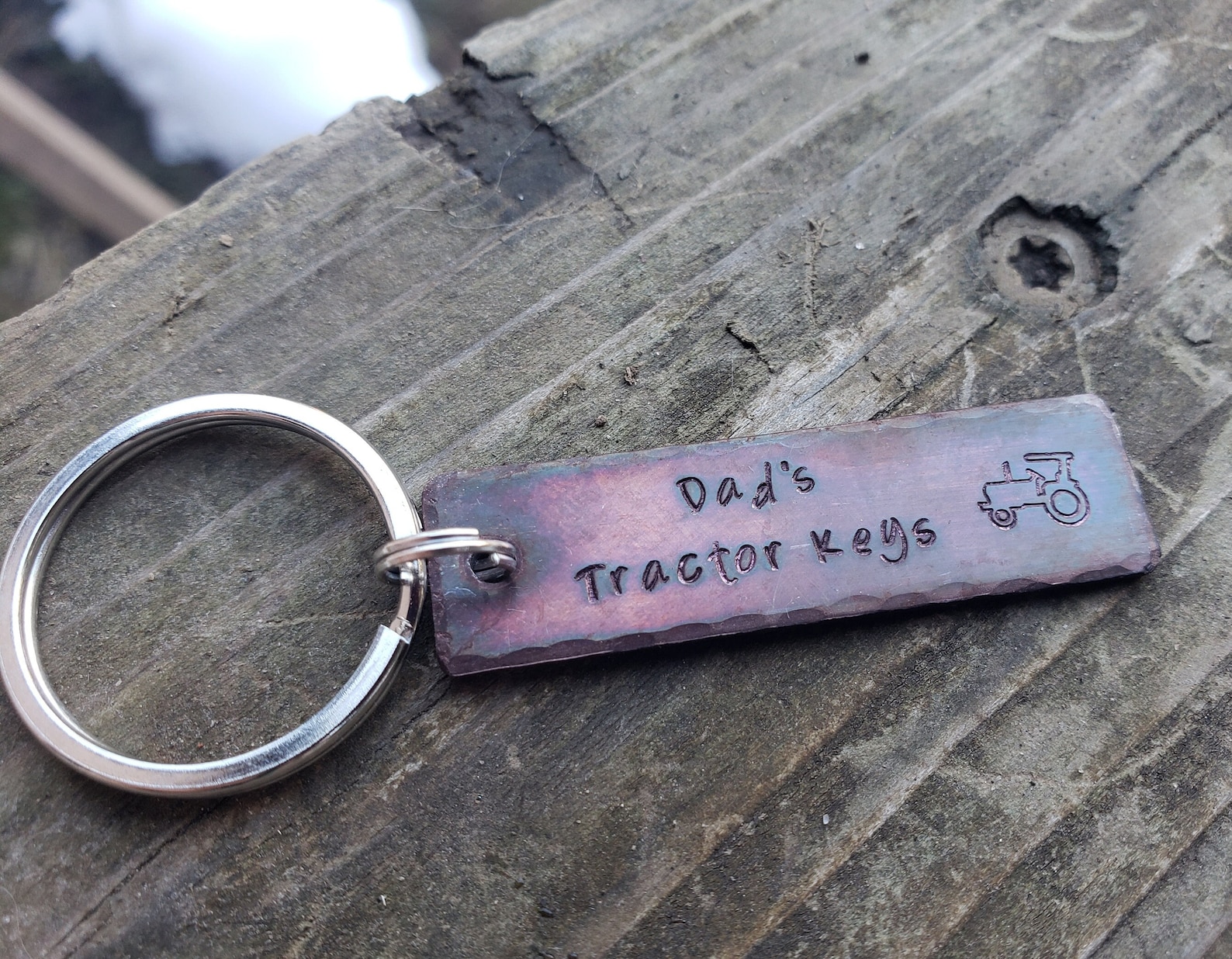 Tractor Keychain Custom Text - Etsy