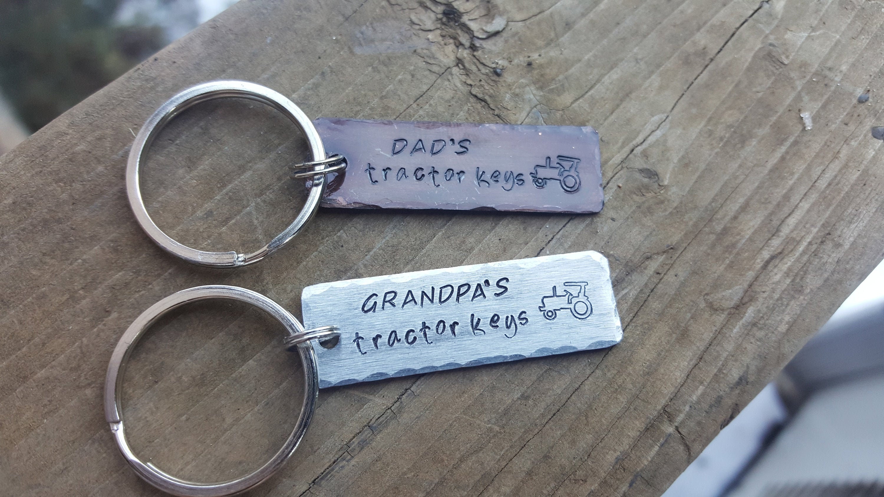 Tractor Keychain Custom Text - Etsy
