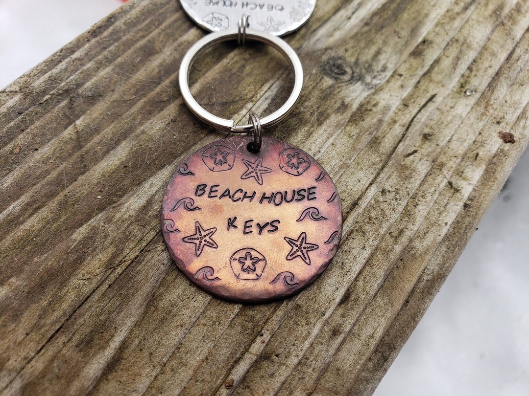 Custom Beach Keychain, Beach House Keys - Etsy