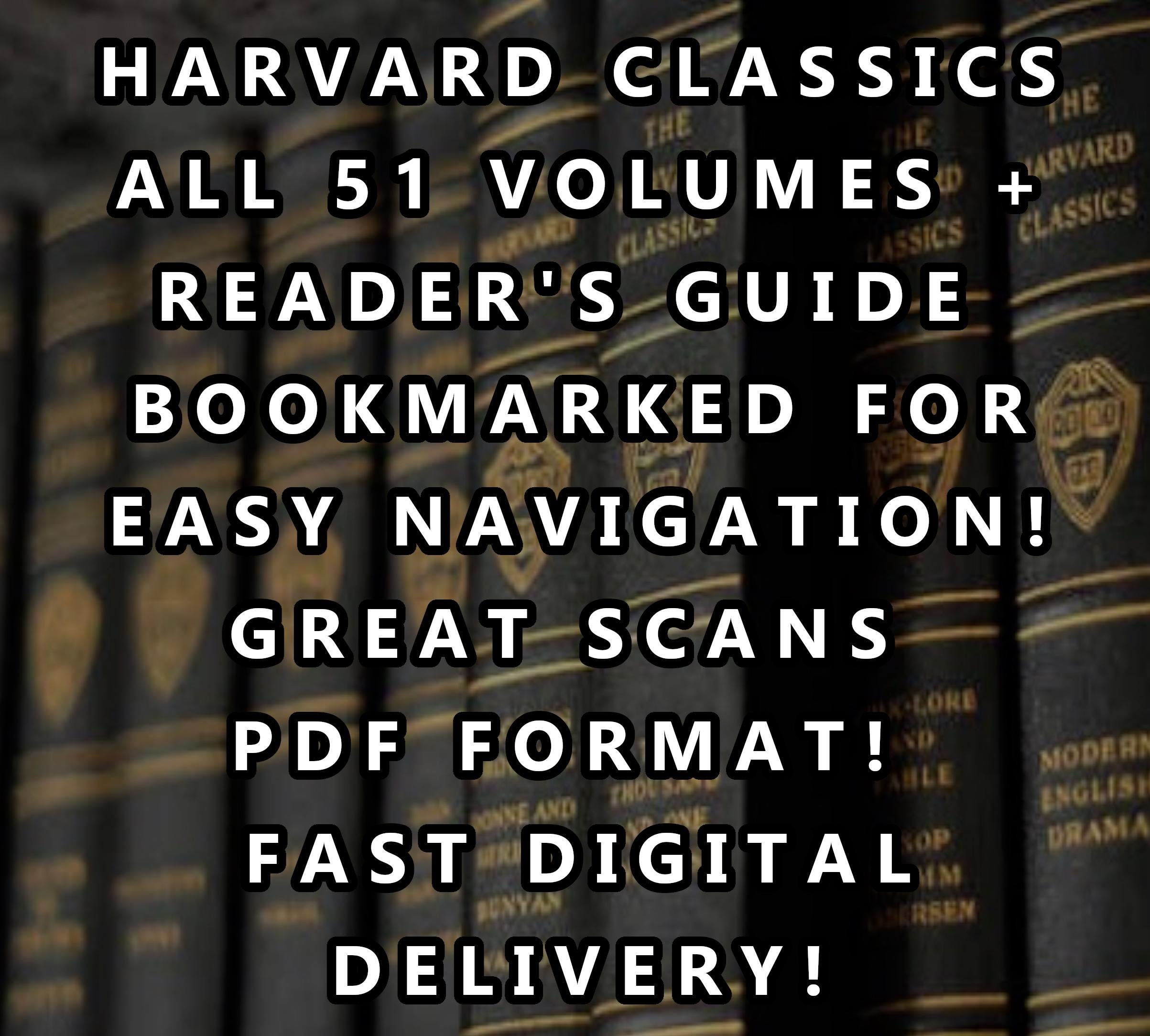 52 Volumes Harvard Classics Bookmarked COMPLETE SET PDF Instant ...