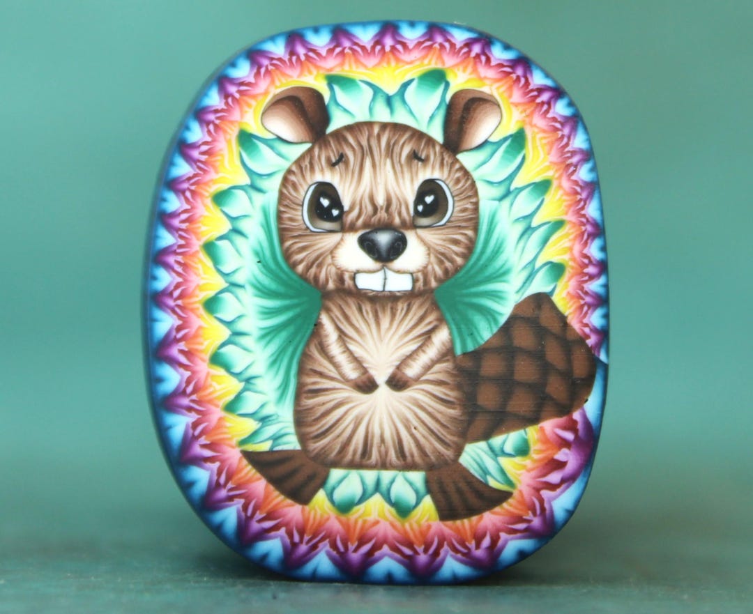 Large Oval Polymer Clay Beaver Cane (22cc) - Etsy