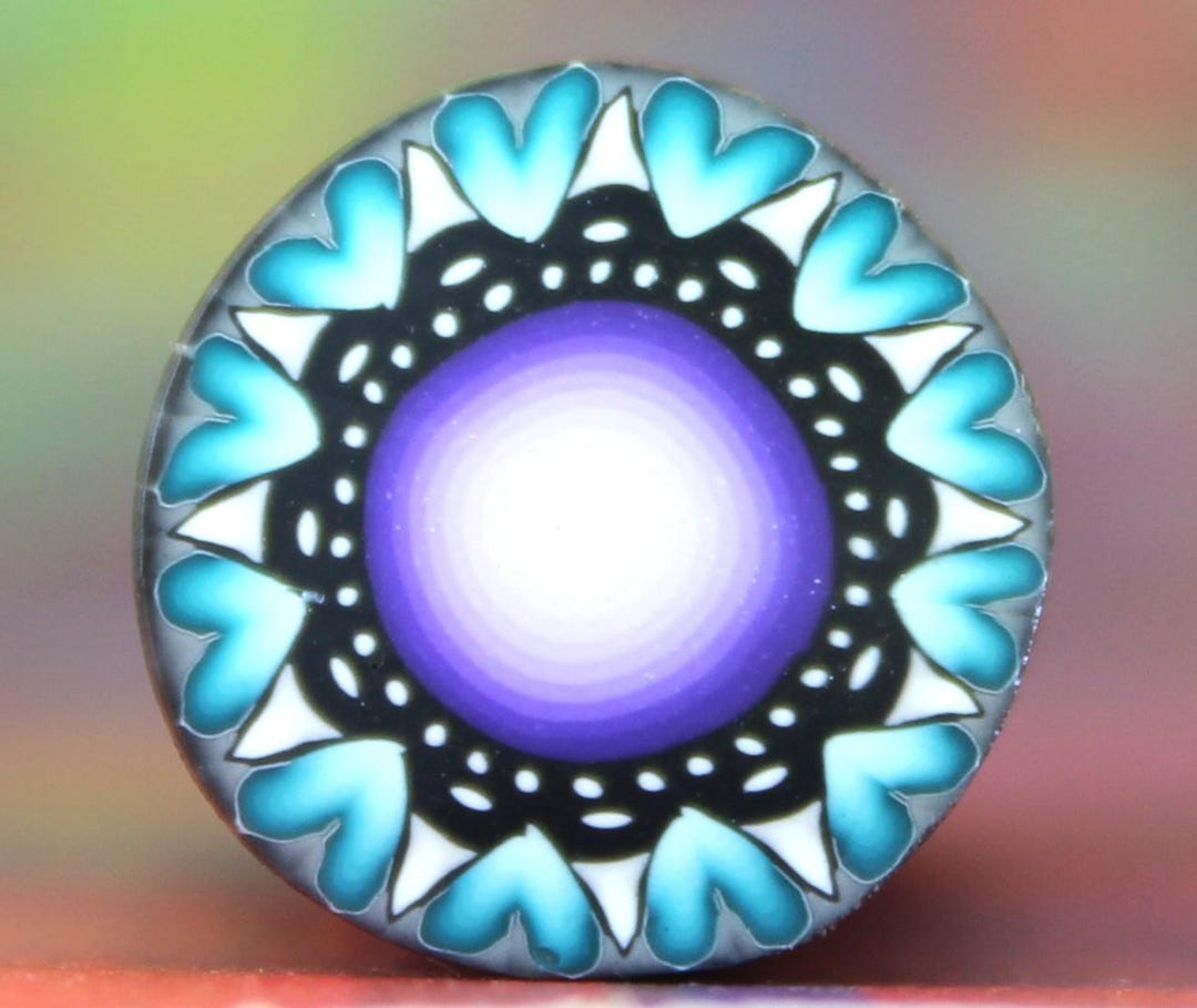Small Polymer Clay Medallion Cane - "sweet Cara Line" (8bb) - Etsy