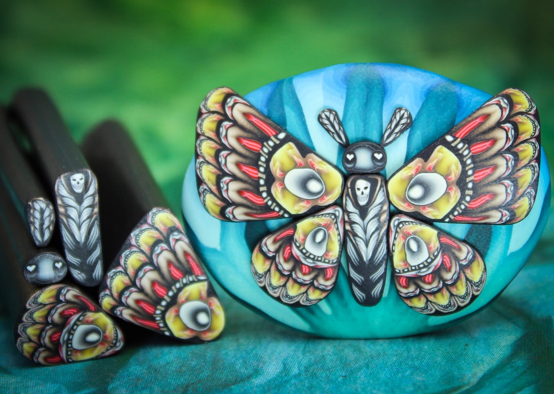 Polymer Clay Moth Kit, MEDIUM, Set of 5 Canes 31aa Example Project Not ...